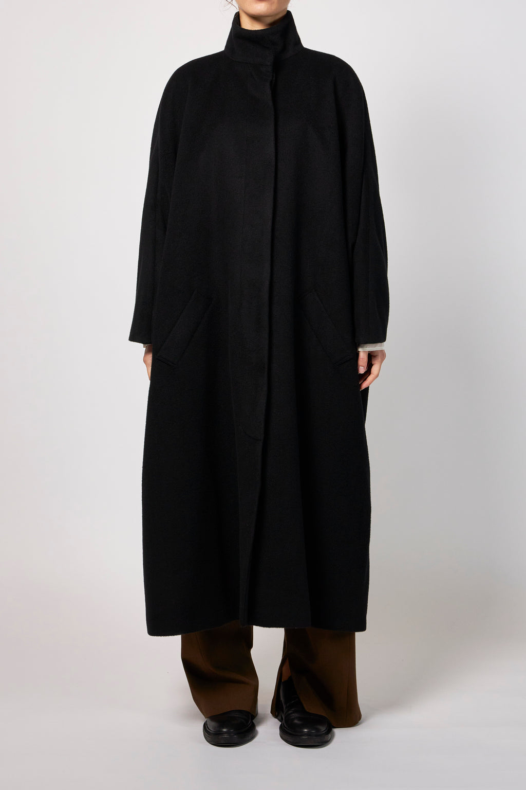 Sahara coat black cashmere – ATELIERMO